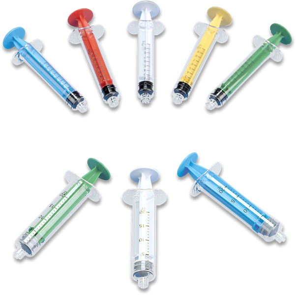 coloured syringes